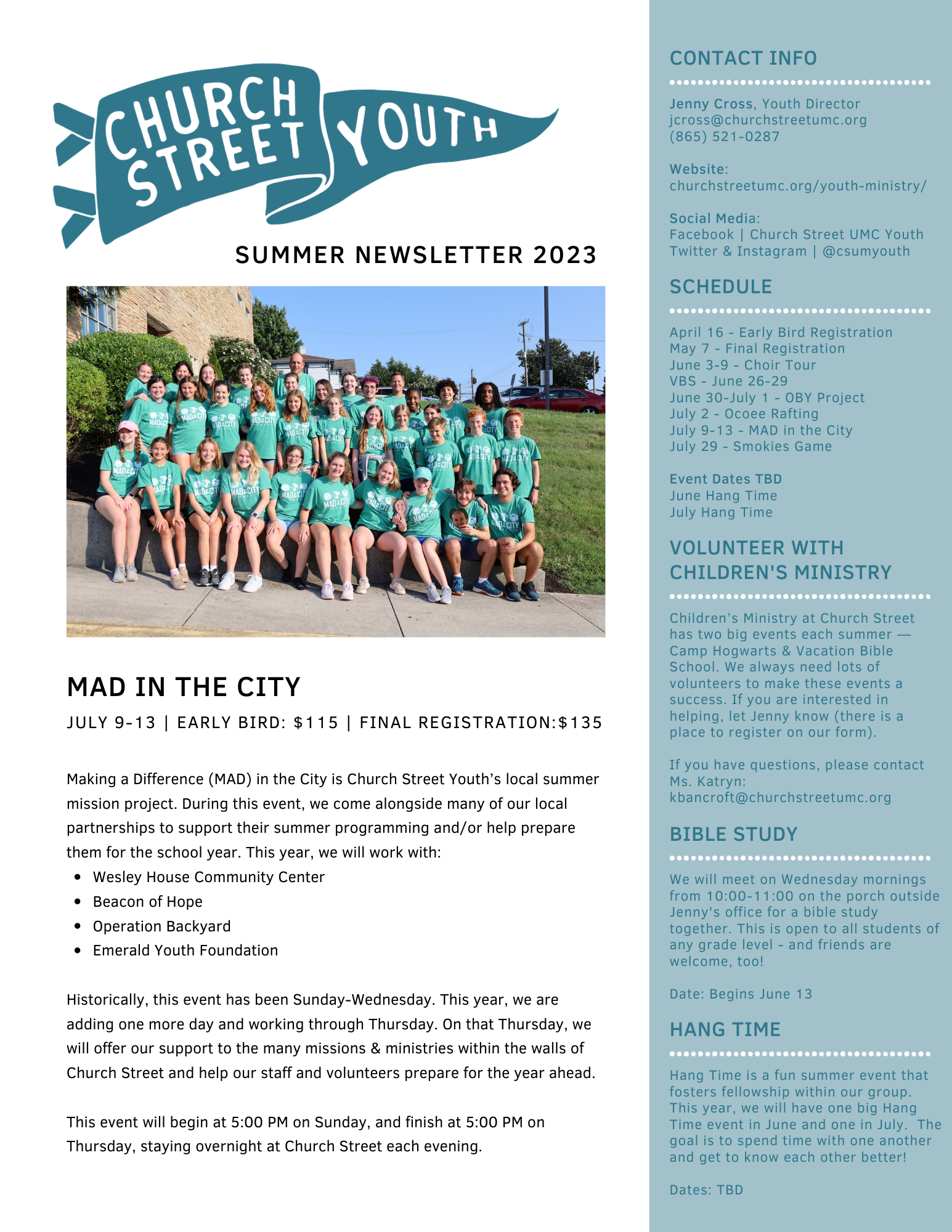 Summer Newsletter - Church Street United Methodist
